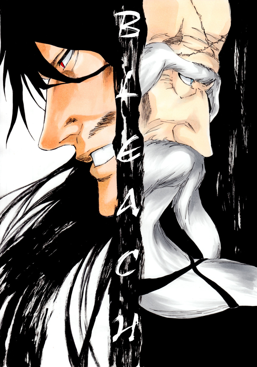 The Big ImageBoard (TBIB) - 2boys beard black background black hair ...