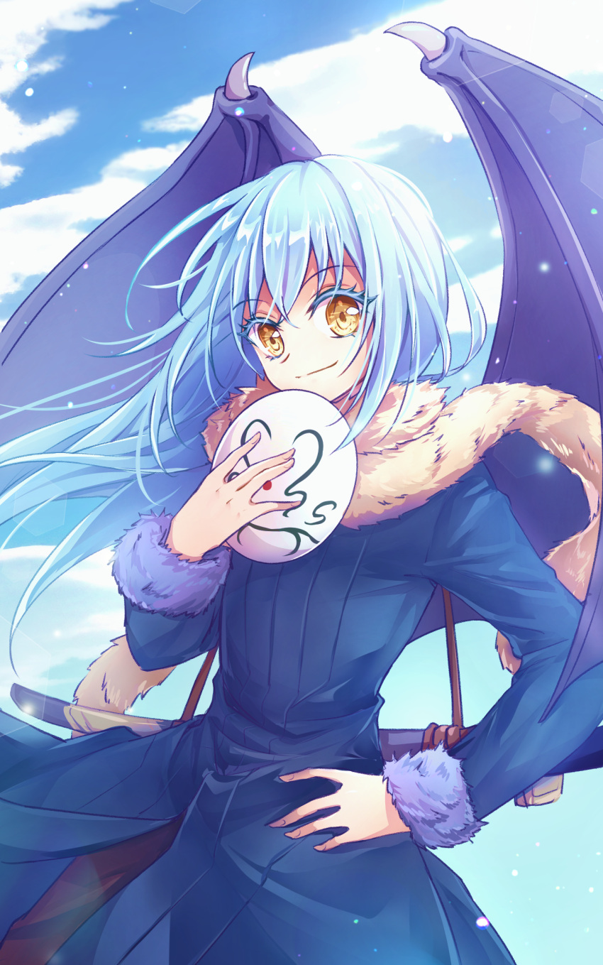 The Big ImageBoard (TBIB) - 1other blue hair highres holding holding ...
