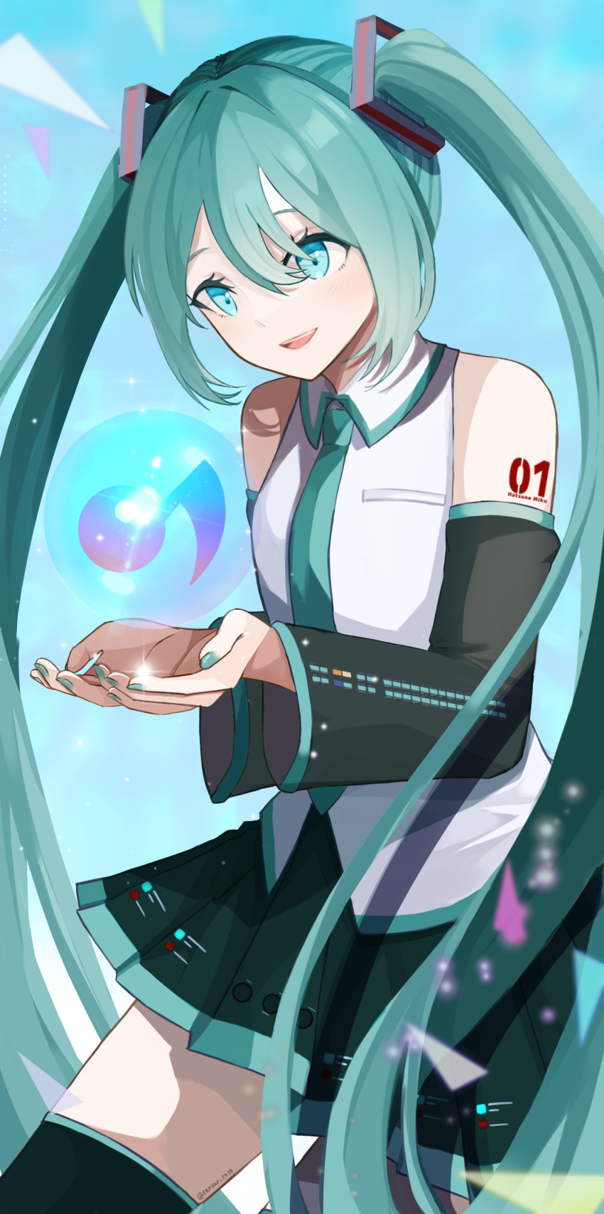 The Big Imageboard Tbib 1girl D Absurdres Aqua Eyes Aqua Hair Bare