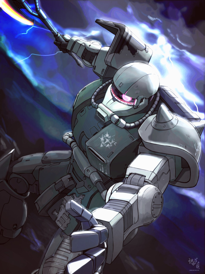 The Big ImageBoard (TBIB) - axe glowing glowing eye gundam highres ...