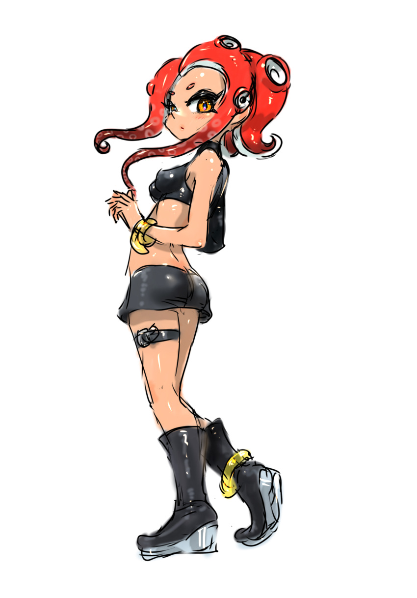 The Big ImageBoard (TBIB) - 1girl agent 8 (splatoon) black footwear black shirt black skirt ...