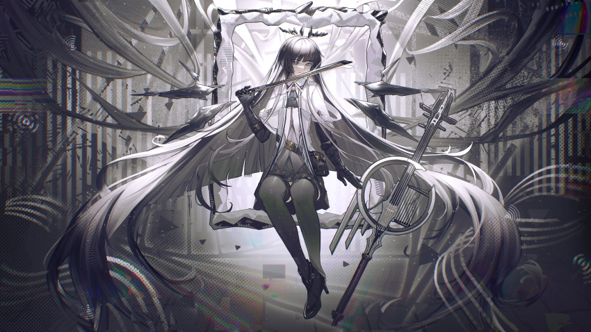 The Big ImageBoard (TBIB) - 1girl absurdly long hair arknights black ...