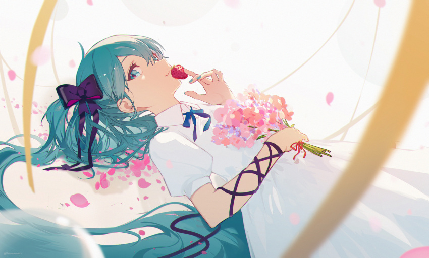 The Big ImageBoard (TBIB) - 1girl aqua eyes aqua hair hatsune miku highres hua ben wuming long ...