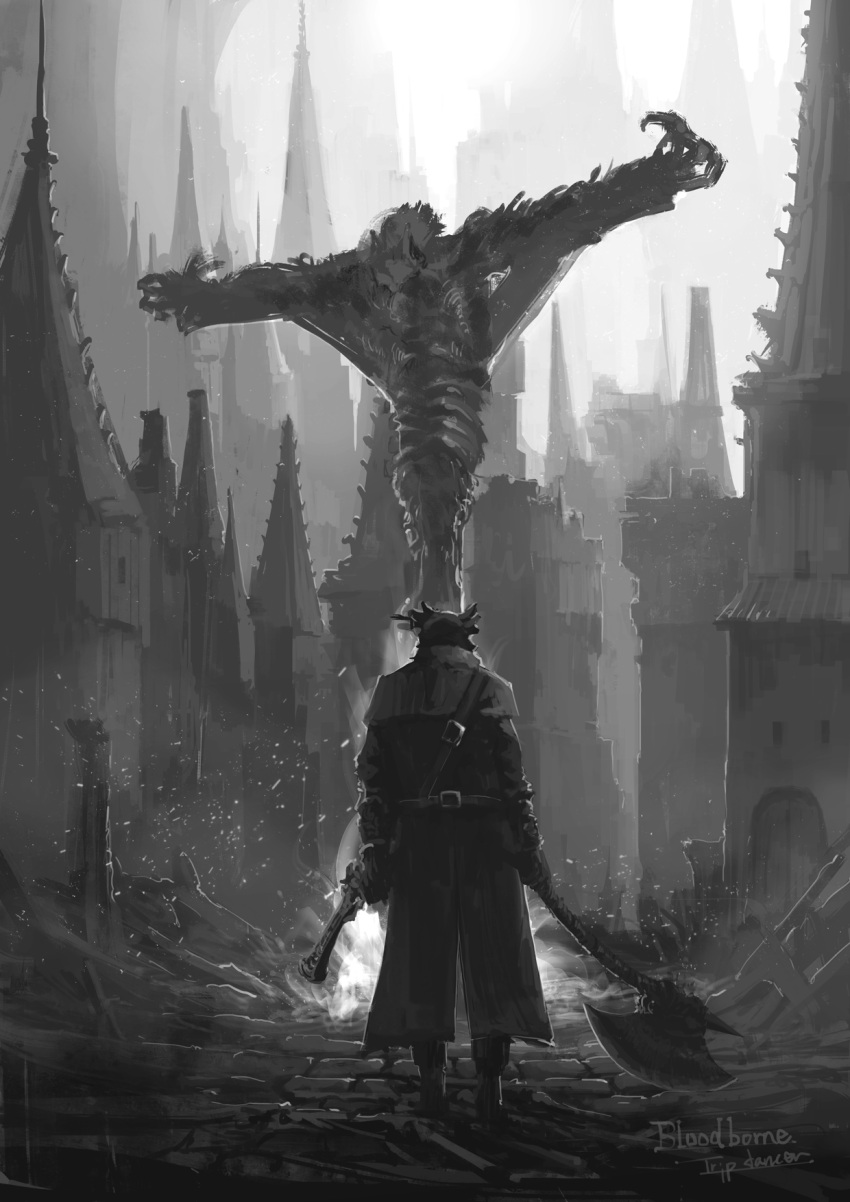 The Big ImageBoard (TBIB) - 1other ambiguous gender artist name axe bloodborne building city ...