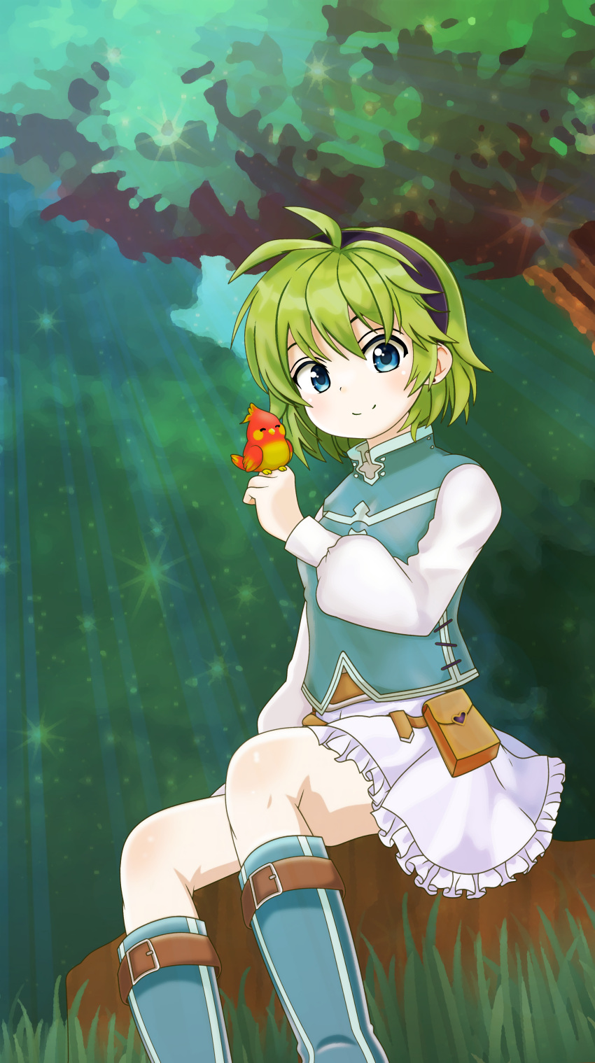 The Big ImageBoard (TBIB) - 1girl absurdres bird bird on hand blue eyes ...