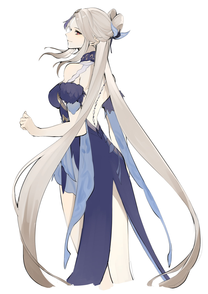 The Big ImageBoard (TBIB) - 1girl absurdres blue collar blue dress breasts closed mouth collar ...