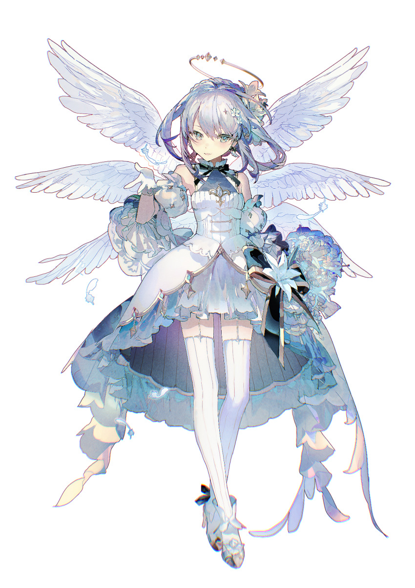 The Big ImageBoard (TBIB) - 1girl angel wings commentary detached sleeves dress english ...