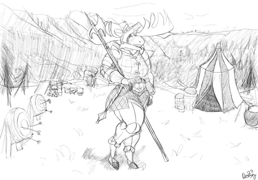 The Big ImageBoard (TBIB) - 2023 anthro antlers armor belt black and white clothing deer ...