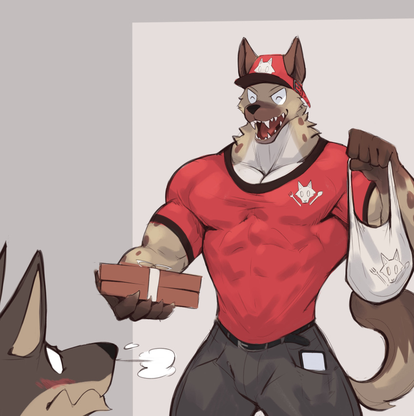 The Big ImageBoard (TBIB) - anthro biceps black bottomwear black clothing black pants blush ...