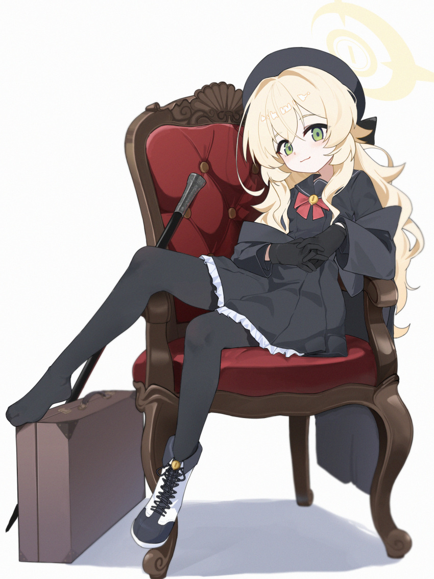 The Big Imageboard Tbib 1girl 3 Absurdres Armchair Beret Black