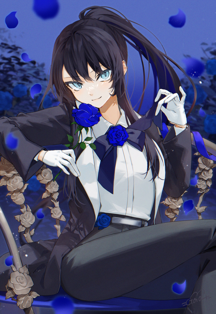 The Big ImageBoard (TBIB) - 1girl ado (singer) black bow black bowtie black hair black jacket ...