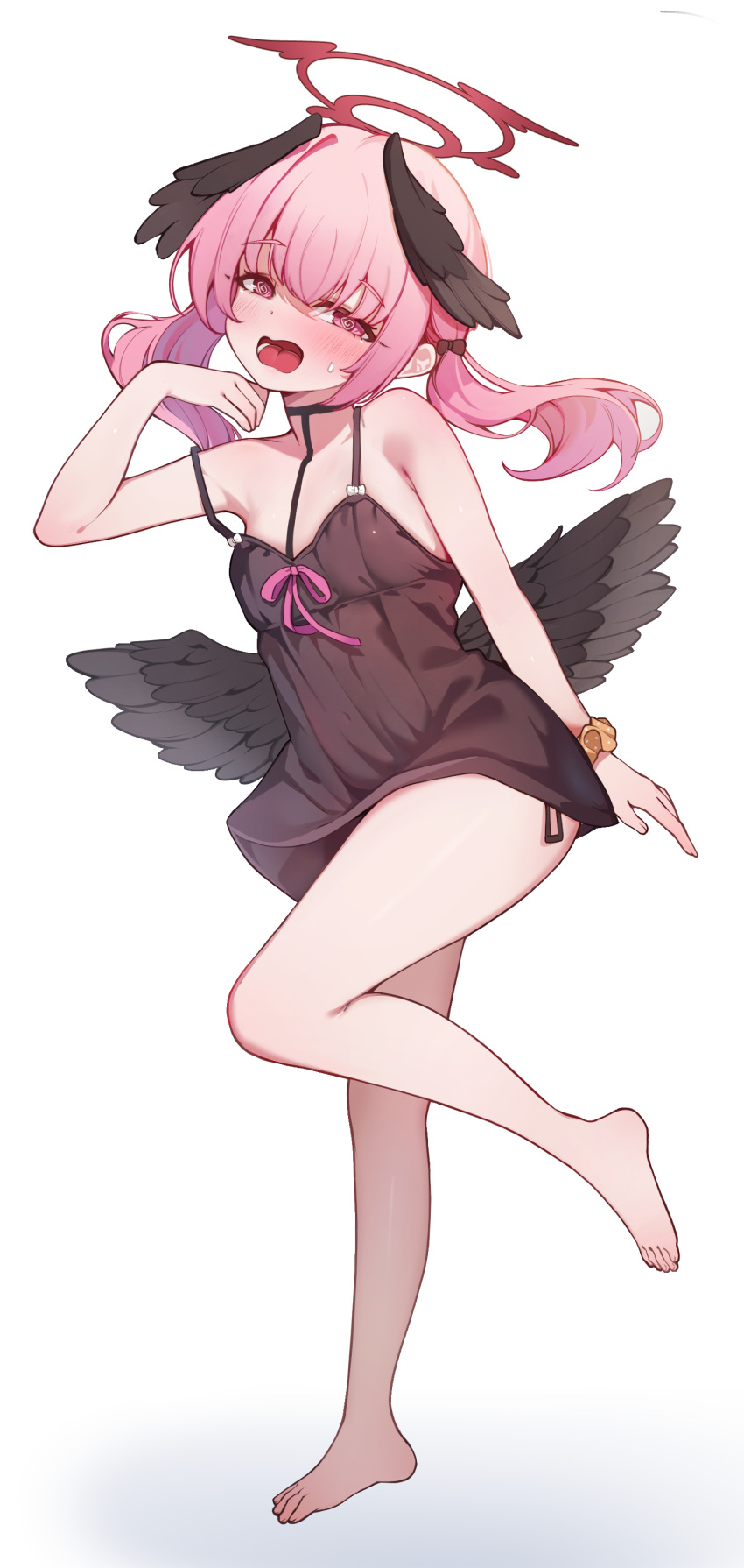 The Big ImageBoard (TBIB) - 1girl @ @ absurdres black camisole black wings blue archive blush ...