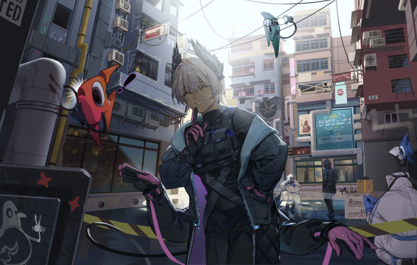 The Big ImageBoard (TBIB) - ! 1girl 3others absurdres arknights bird girl black feathers black ...