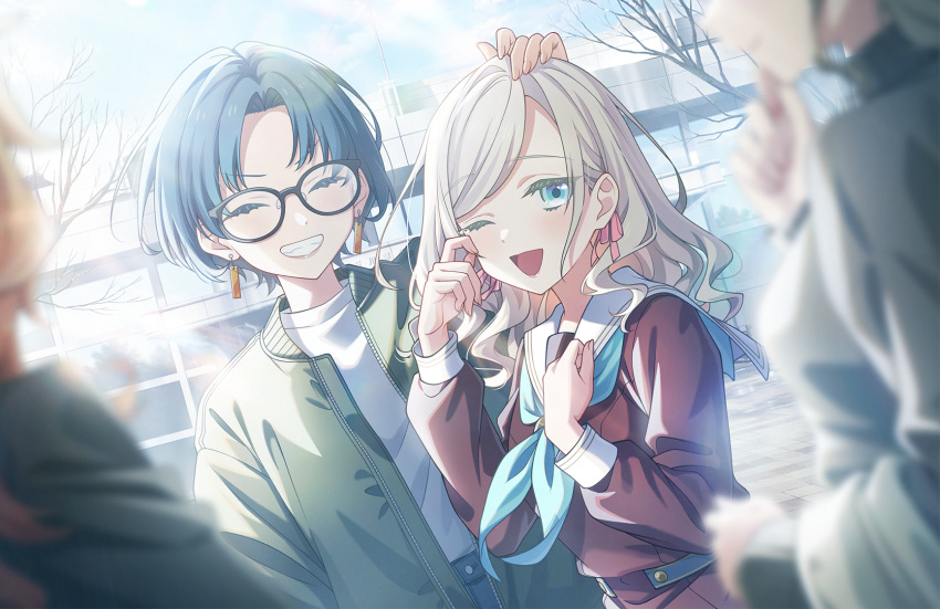 The Big ImageBoard (TBIB) - 4girls ;d ^ ^ aqua neckerchief black-framed ...