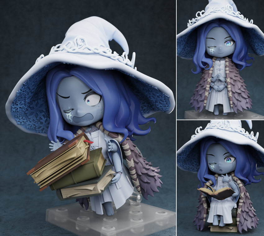 The Big ImageBoard (TBIB) - 1girl 3d absurdres blue eyes blue skin cape chibi cloak colored skin ...