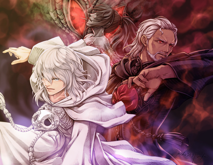 The Big ImageBoard (TBIB) - 1girl 2boys agdistis (ff14) beard black ...