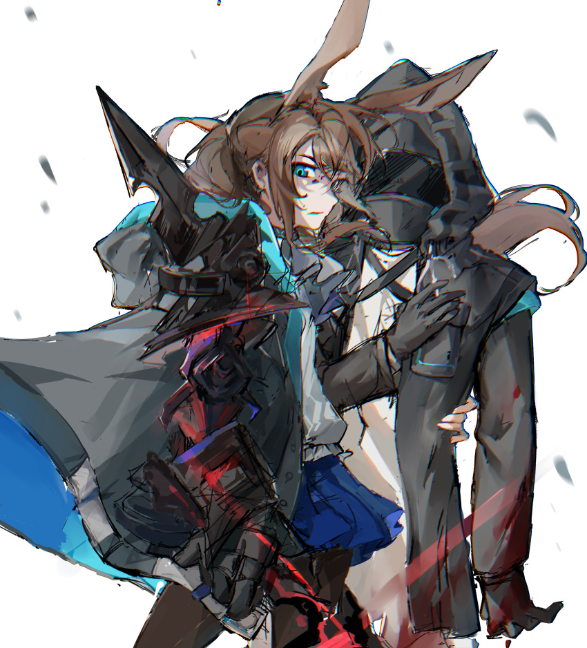 The Big ImageBoard (TBIB) - 1girl 1other absurdres amiya (arknights) arknights black gloves ...