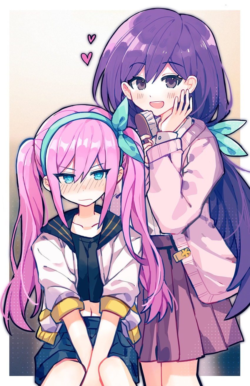 The Big ImageBoard (TBIB) - 2girls alternate hairstyle aubrey (omori) blue eyes blush brown eyes ...