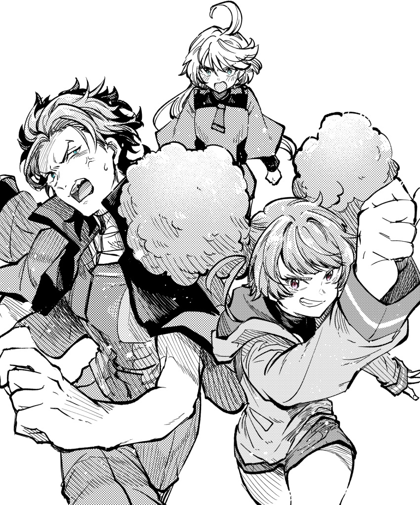 The Big ImageBoard (TBIB) - 1boy 2girls absurdres afro puffs annoyed bangs blue eyes blush ...