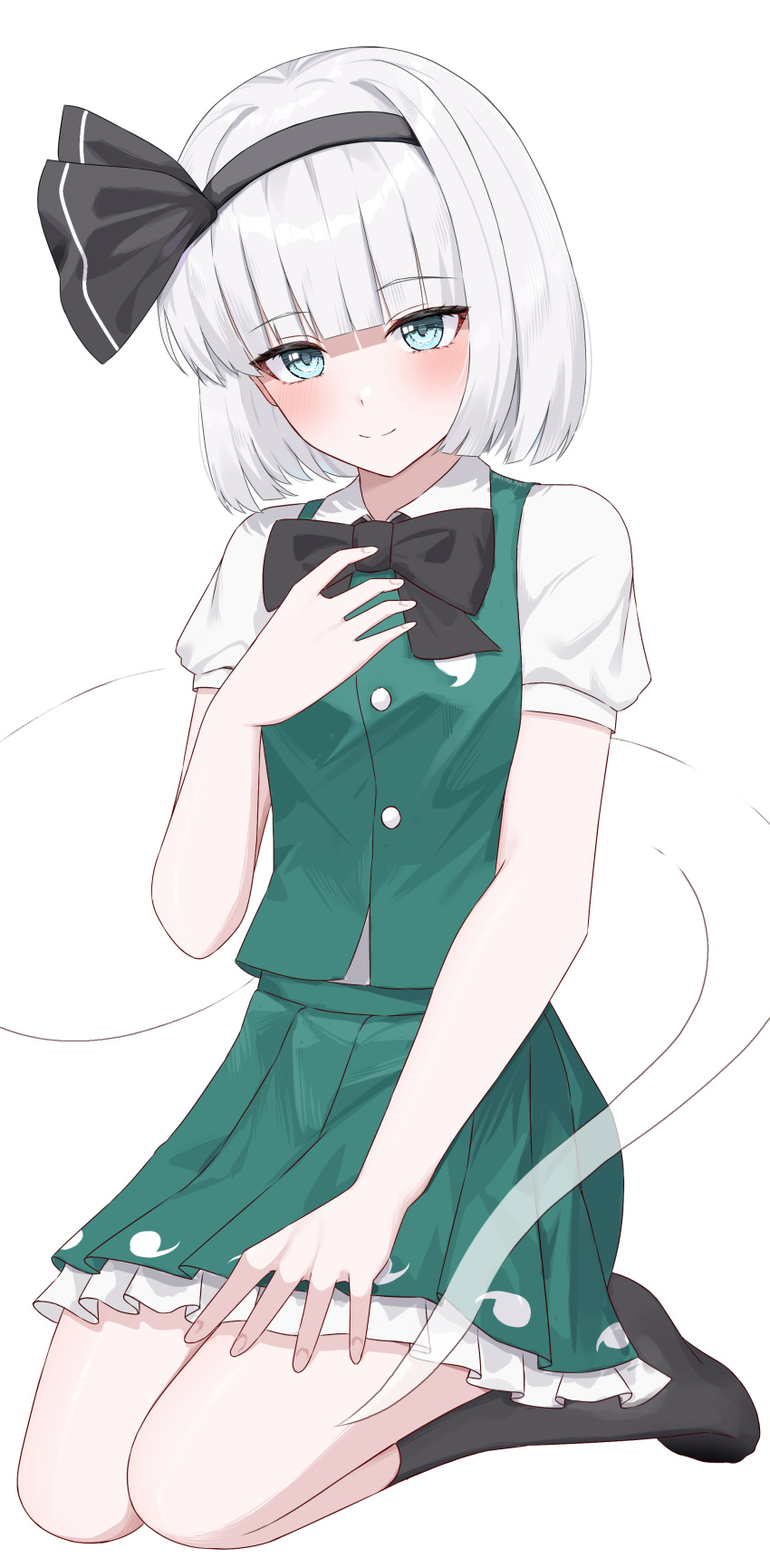 The Big ImageBoard (TBIB) - 1girl absurdres anima miko black bow black hairband black socks bow ...