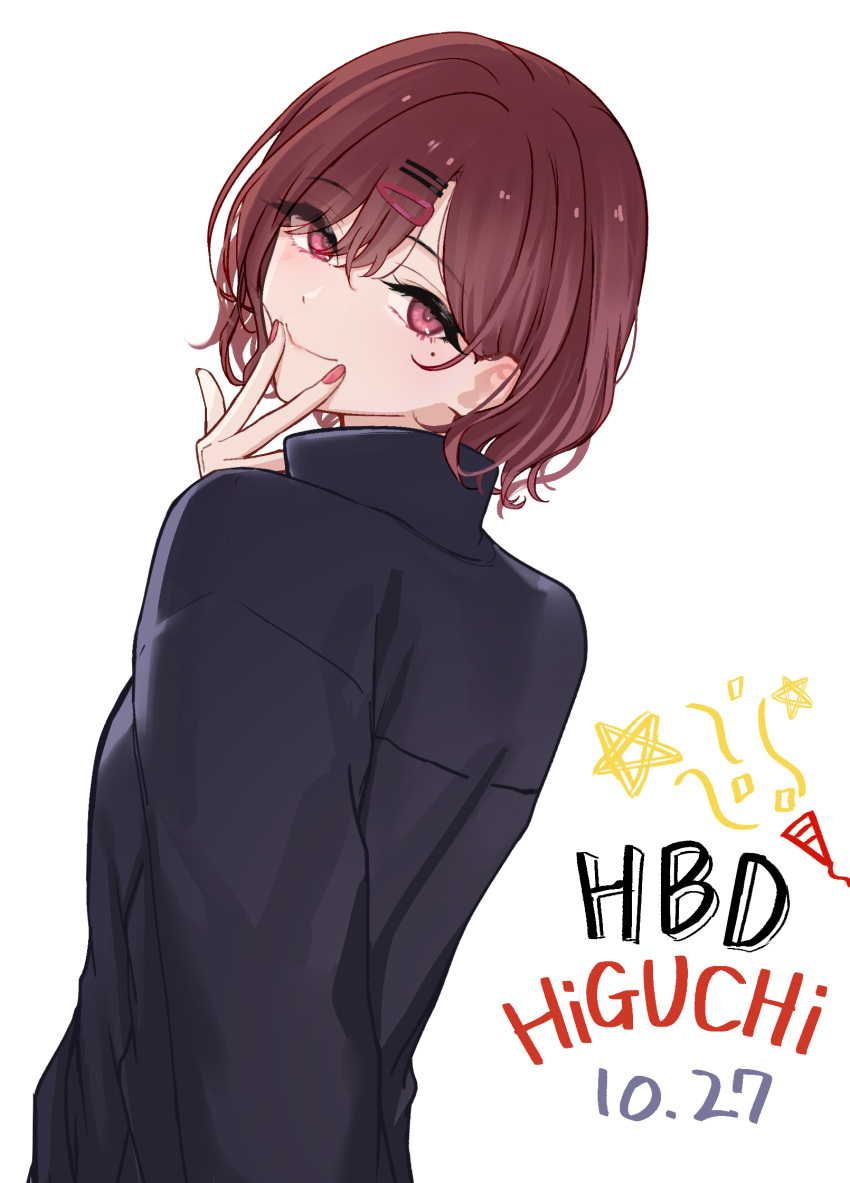 The Big ImageBoard (TBIB) - 1girl black shirt brown hair character name ...