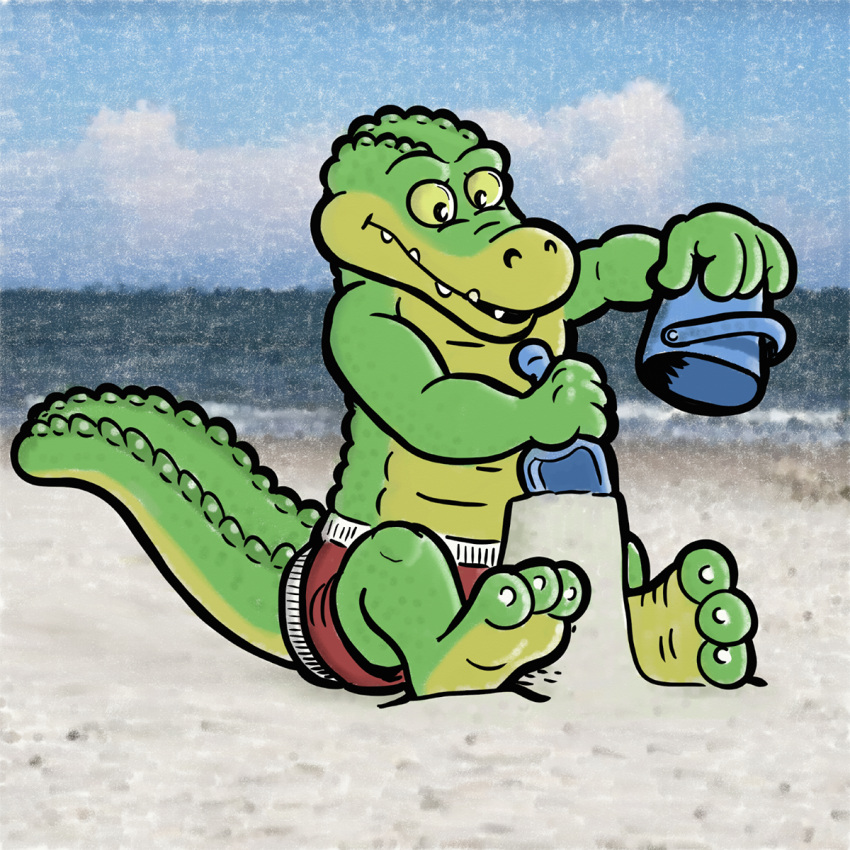 The Big ImageBoard (TBIB) - 2021 3 toes 4 fingers alligator alligatorid anthro beach biped ...