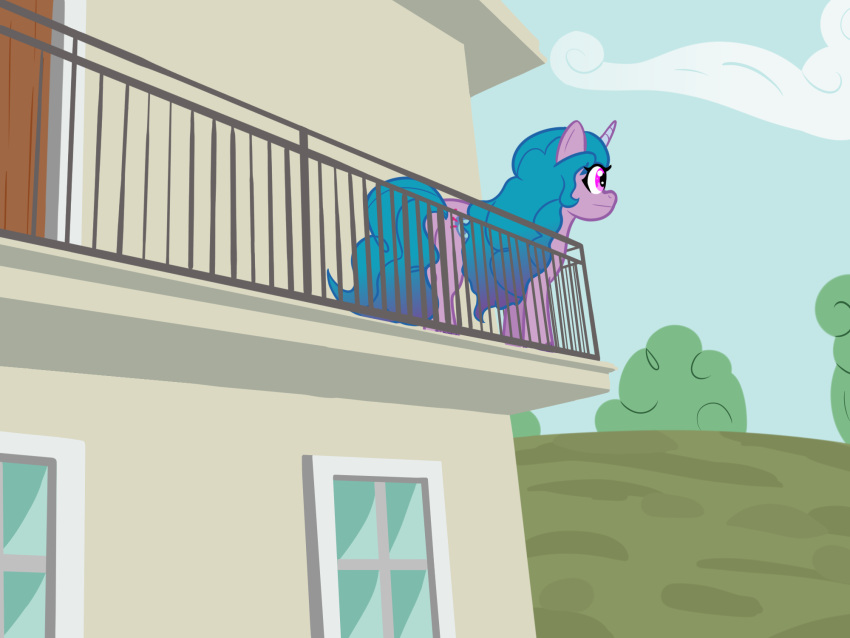 The Big ImageBoard (TBIB) - 4:3 balcony blue hair equid equine female ...