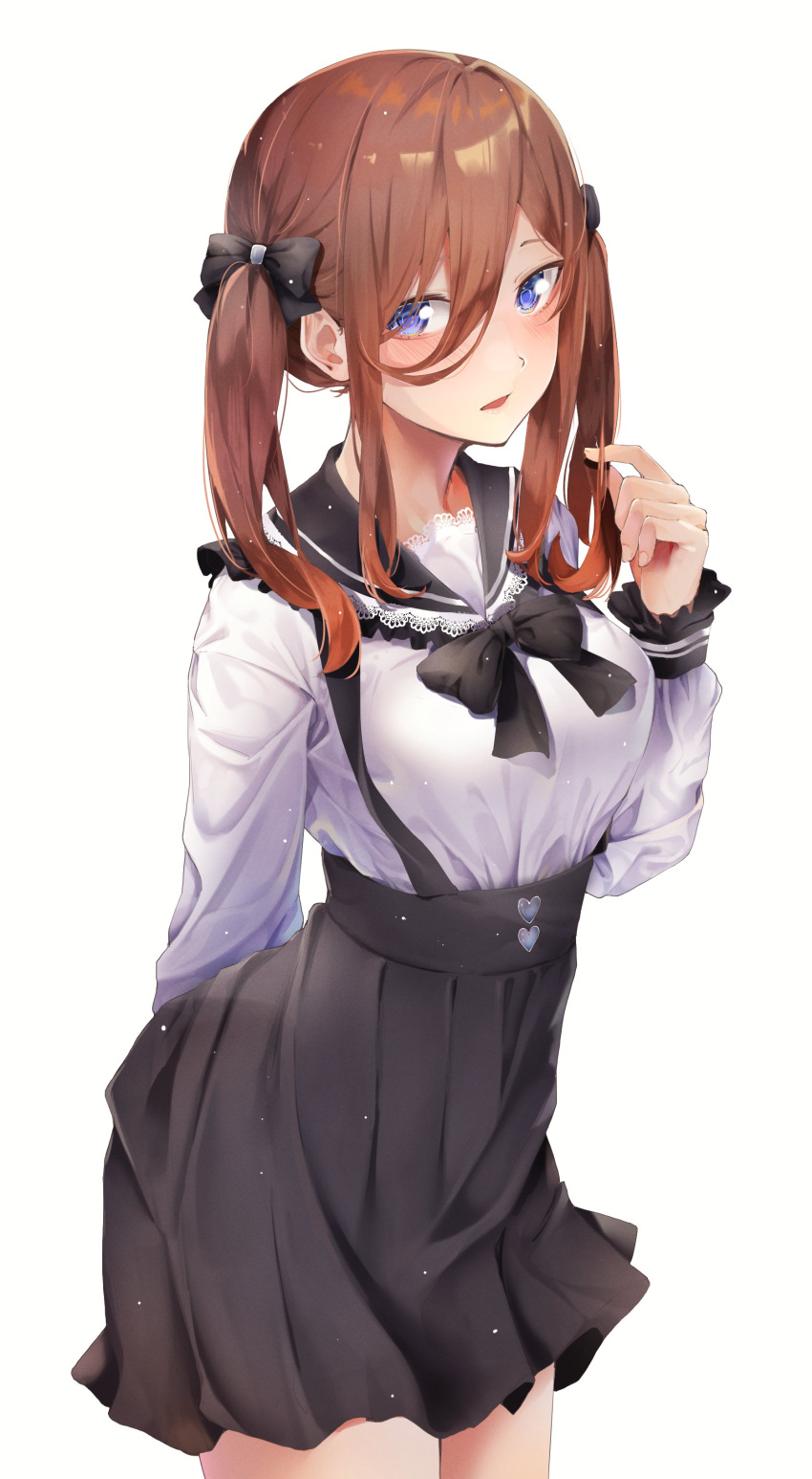 The Big ImageBoard (TBIB) - 1girl absurdres alternate hairstyle arm behind back black bow black ...