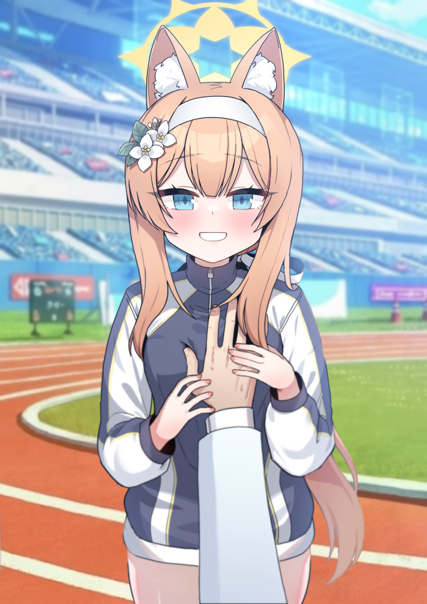 The Big ImageBoard (TBIB) - 1boy 1girl absurdres animal ears blue archive blue eyes blurry ...