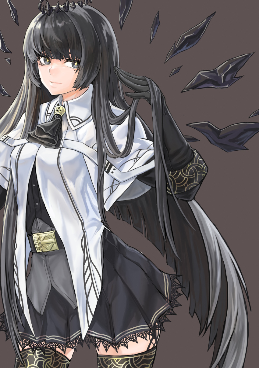 The Big ImageBoard (TBIB) - 1girl absurdres arknights ascot black ascot black eyes black gloves ...