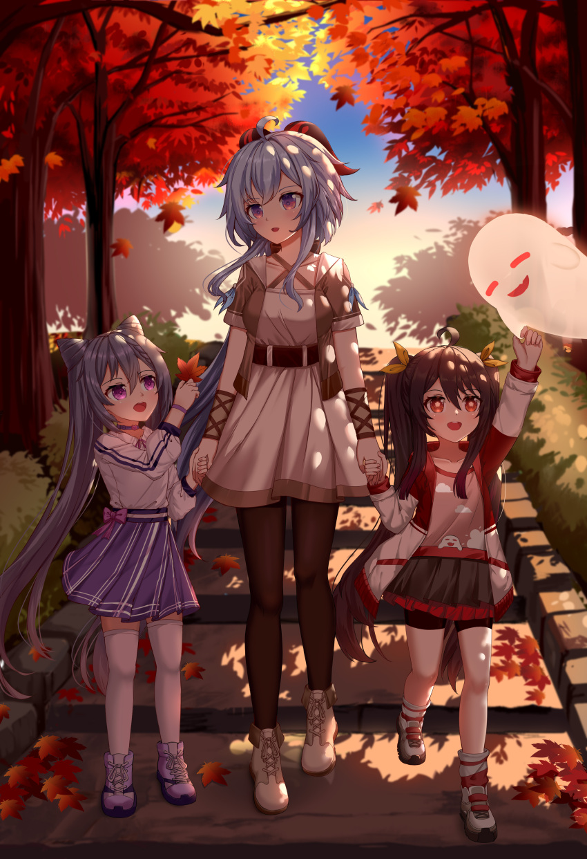 The Big ImageBoard (TBIB) - 3girls :d absurdres aged down ahoge alternate costume autumn autumn ...