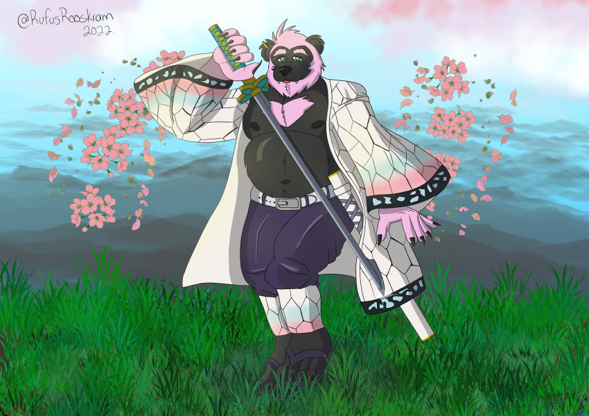 The Big ImageBoard (TBIB) - absurd res anthro barazoku bear cherry blossom cherry blossom tree ...