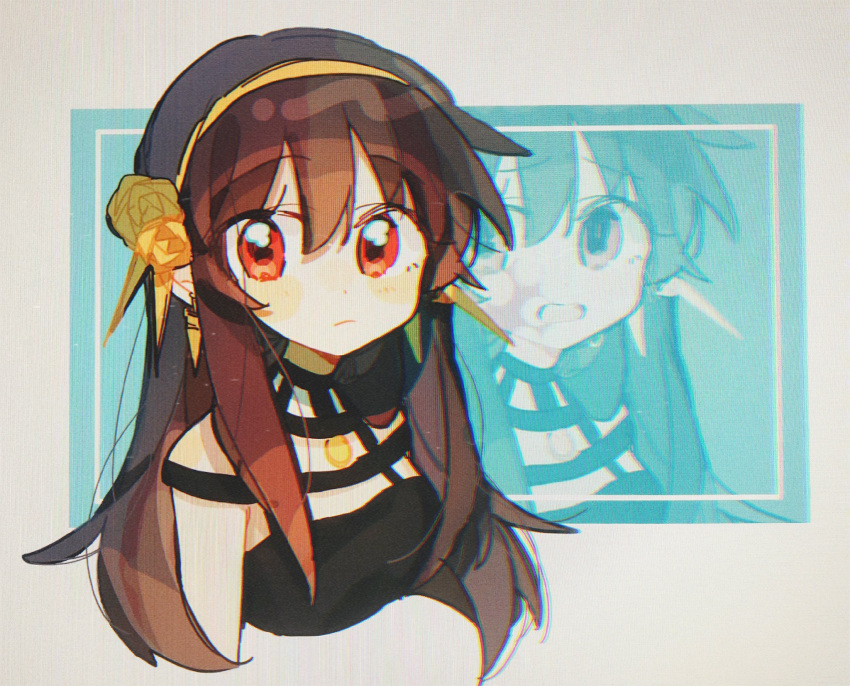 The Big ImageBoard (TBIB) - 1girl bangs bare shoulders black dress black hair blush closed mouth ...