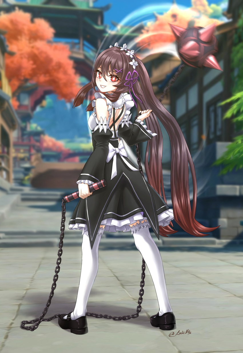 The Big ImageBoard (TBIB) - 1girl 3d background :d absurdres alternate costume apron bangs bare ...