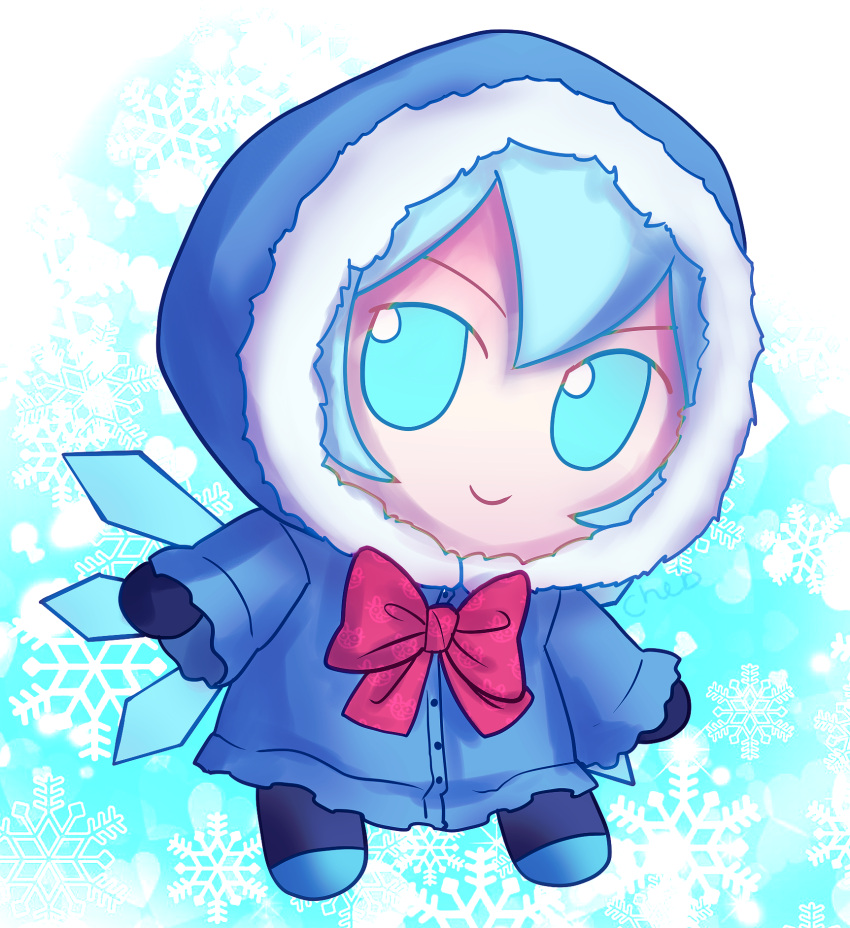 The Big ImageBoard (TBIB) - 1girl blue eyes blue hair blue hood bow ...
