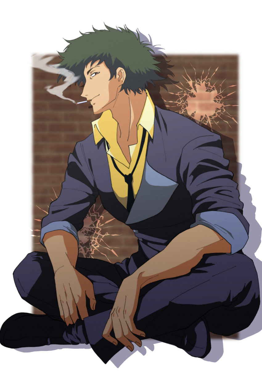 The Big ImageBoard (TBIB) - 1boy absurdres cigarette cowboy bebop green hair highres iruka0804 ...
