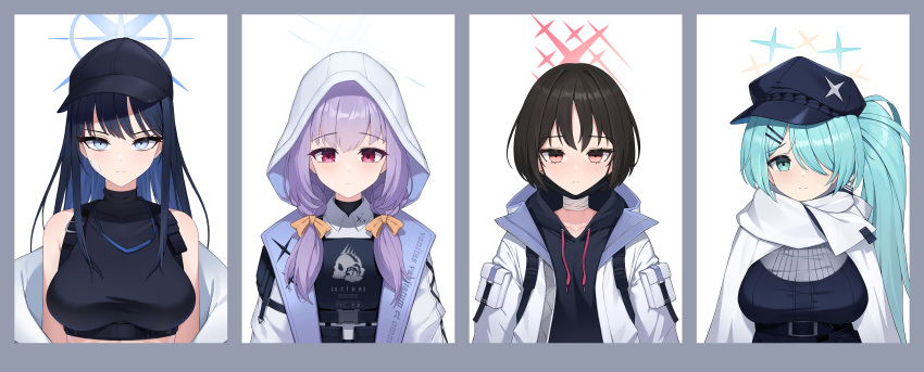 The Big ImageBoard (TBIB) - 4girls absurdres aqua eyes aqua hair asymmetrical bangs atsuko (blue ...