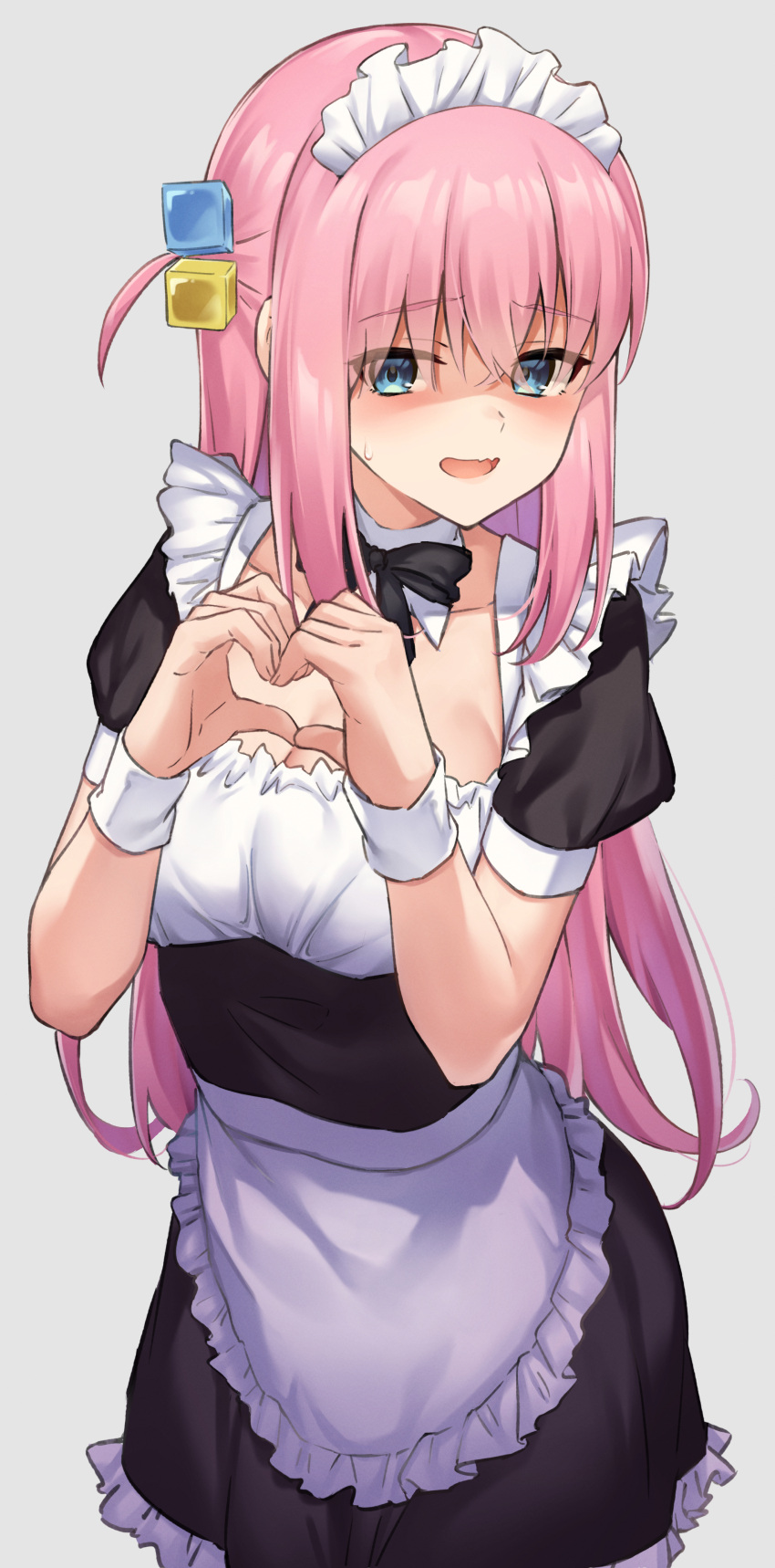 The Big ImageBoard (TBIB) - 1girl absurdres apron bangs black bow black bowtie black dress blue ...