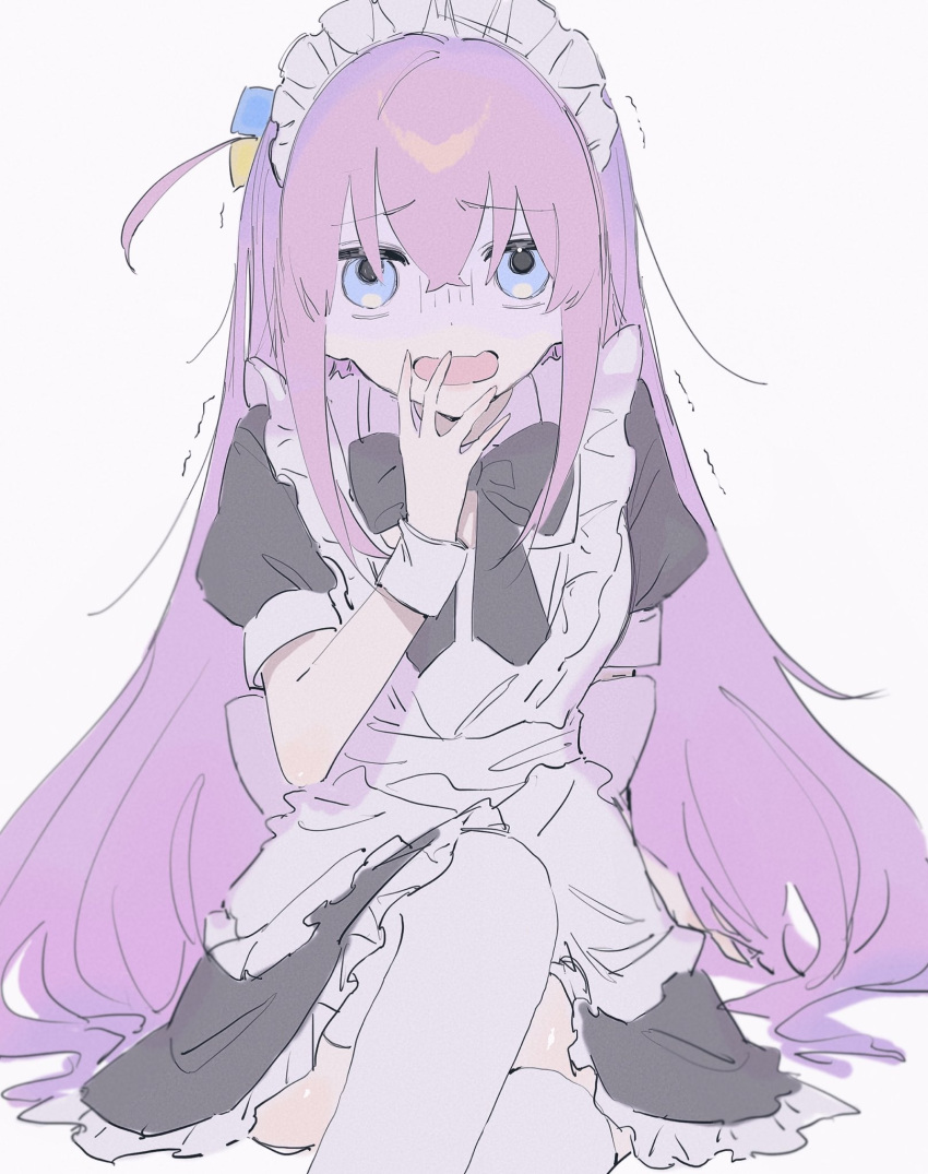 The Big ImageBoard (TBIB) - 1girl apron bangs blue eyes bocchi the rock! cube hair ornament ...