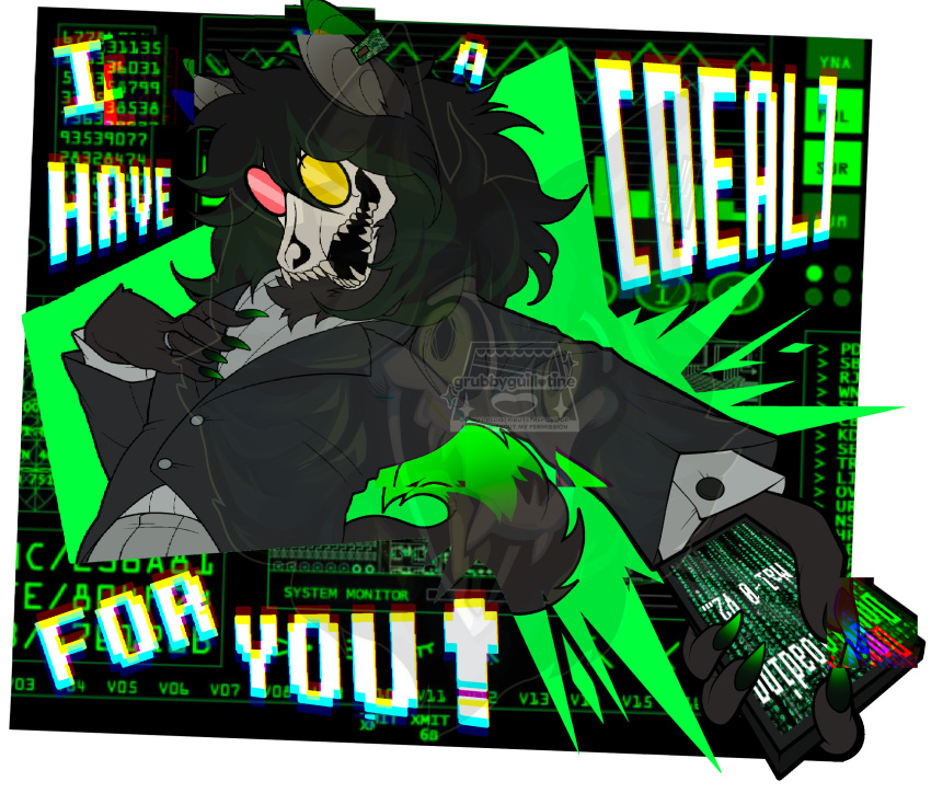 The Big Imageboard Tbib Anthro Black Body Black Hair Bone Canid