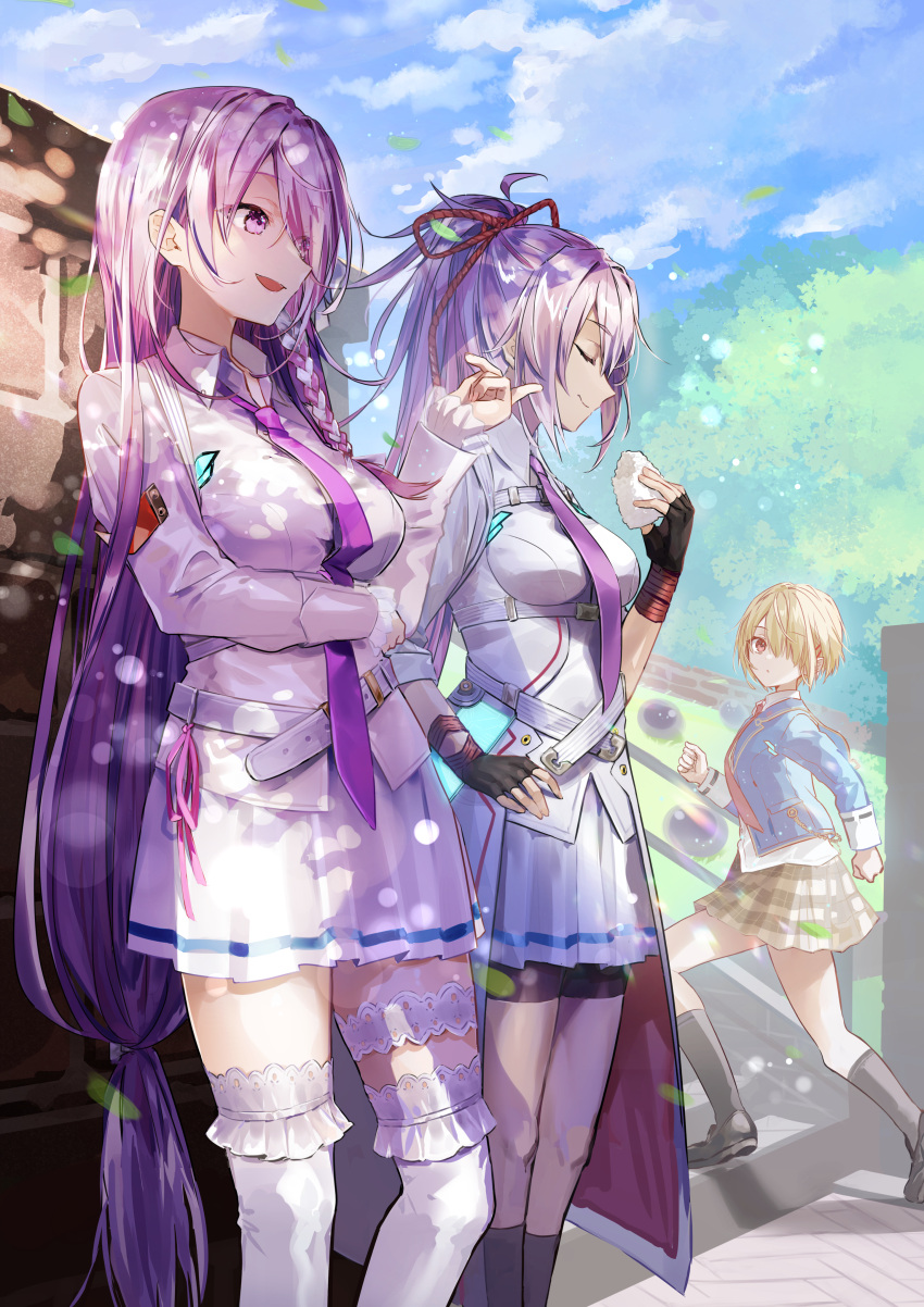 The Big ImageBoard (TBIB) - 3girls absurdres bangs belt black socks ...