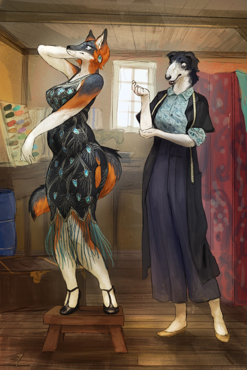 The Big ImageBoard (TBIB) - 2022 anthro borzoi bottomwear canid canine canis cettus chest ...