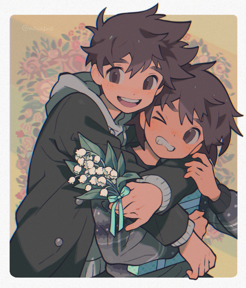 The Big ImageBoard (TBIB) - 2boys absurdres black coat blush brothers ...