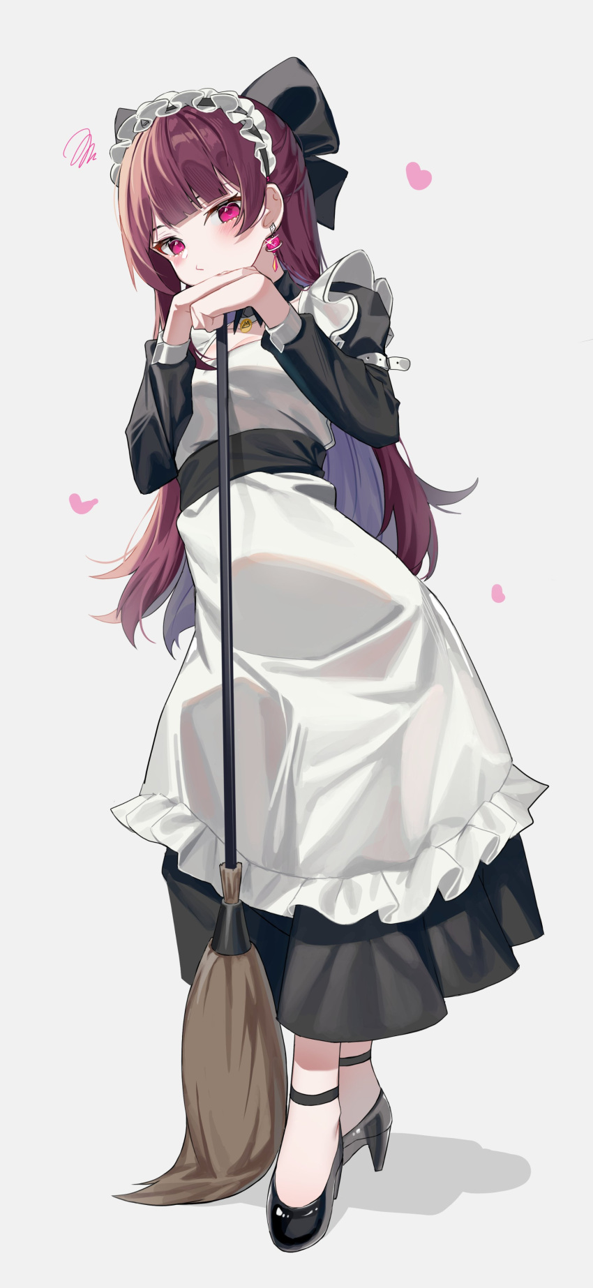 The Big ImageBoard (TBIB) - 1girl absurdres alternate costume anklet apron bangs black bow black ...