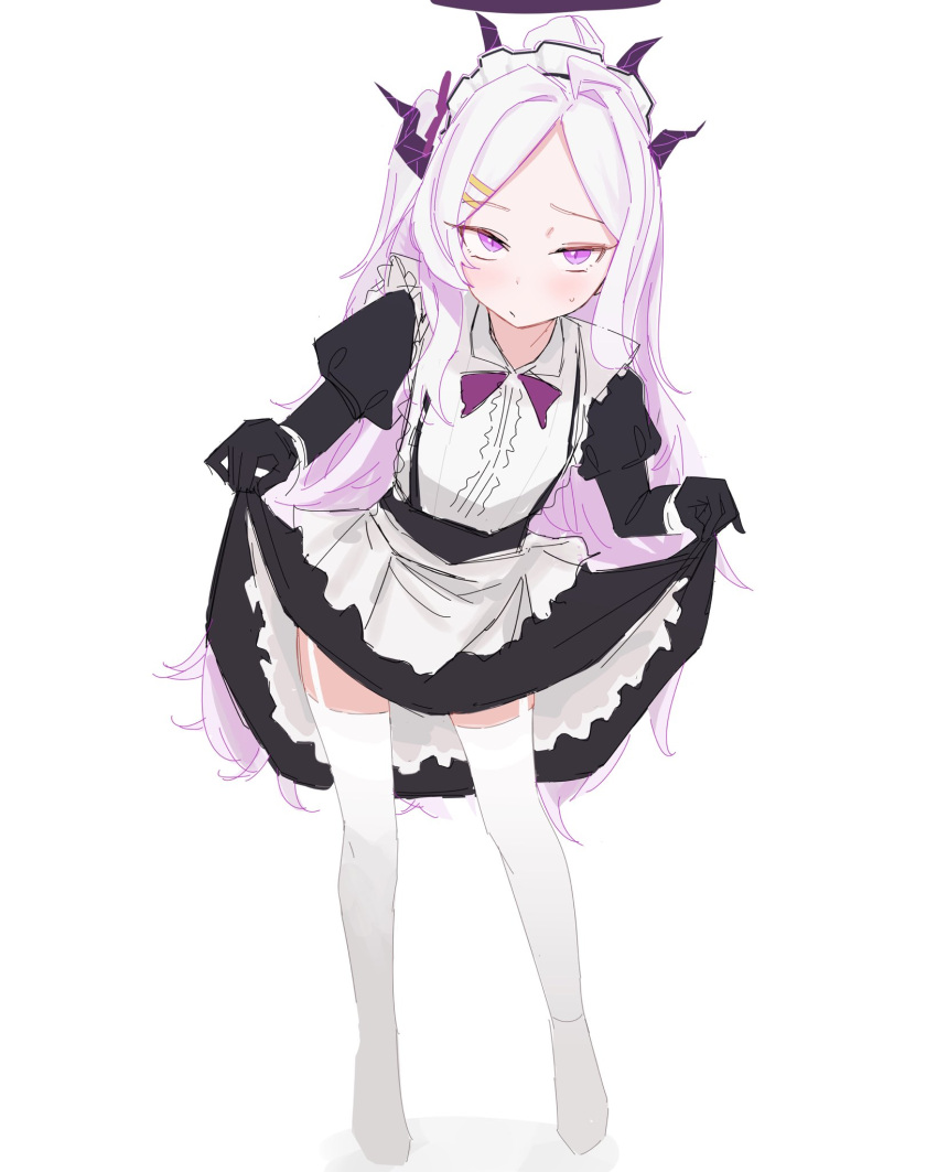 The Big ImageBoard (TBIB) - 1girl :/ alternate costume apron bangs black dress black gloves blue ...