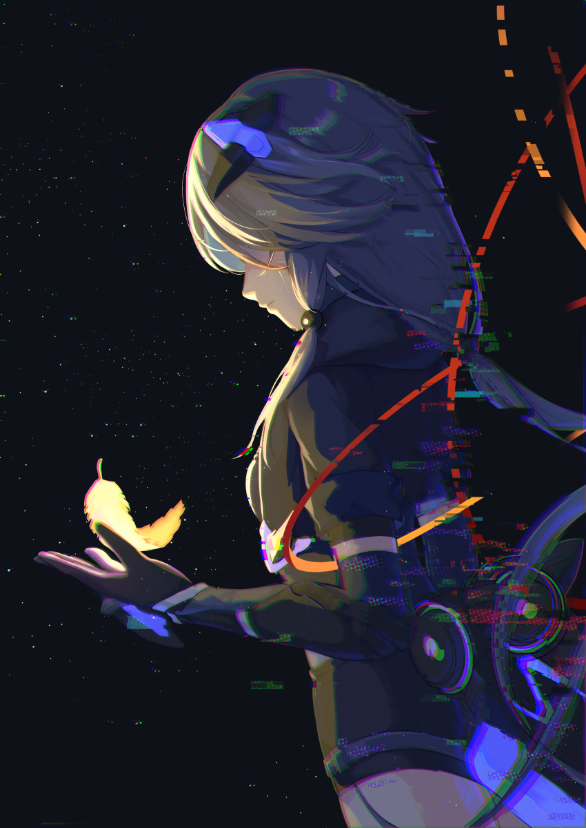 The Big ImageBoard (TBIB) - 1girl absurdres back bangs black background black bodysuit black ...