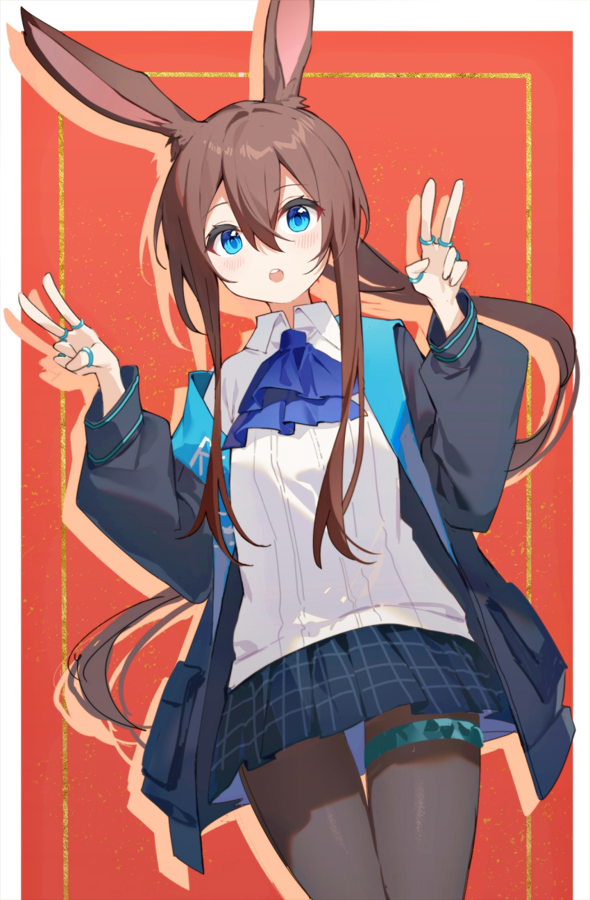 The Big ImageBoard (TBIB) - 1girl :o amiya (arknights) animal ear fluff animal ears arknights ...