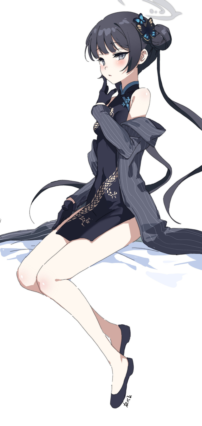 The Big ImageBoard (TBIB) - 1girl absurdres artist name bangs black dress black footwear black ...