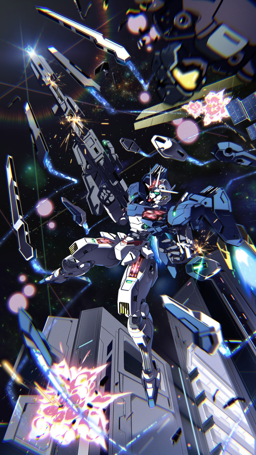 The Big ImageBoard (TBIB) - absurdres aiming battle beam rifle bit (gundam) commentary desultor ...