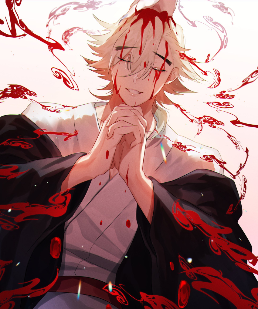 The Big ImageBoard (TBIB) - 1boy black coat blonde hair blood blood on ...